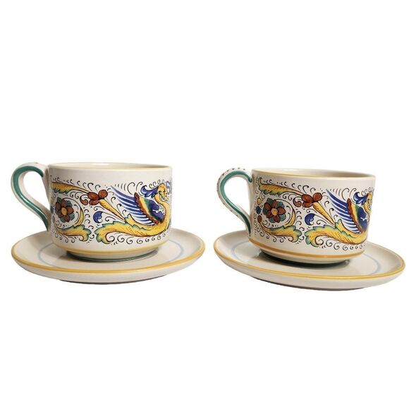 Deruta | Dining | Deruta Teacoffee Cup Saucer The Raffaellesco Dragon ...